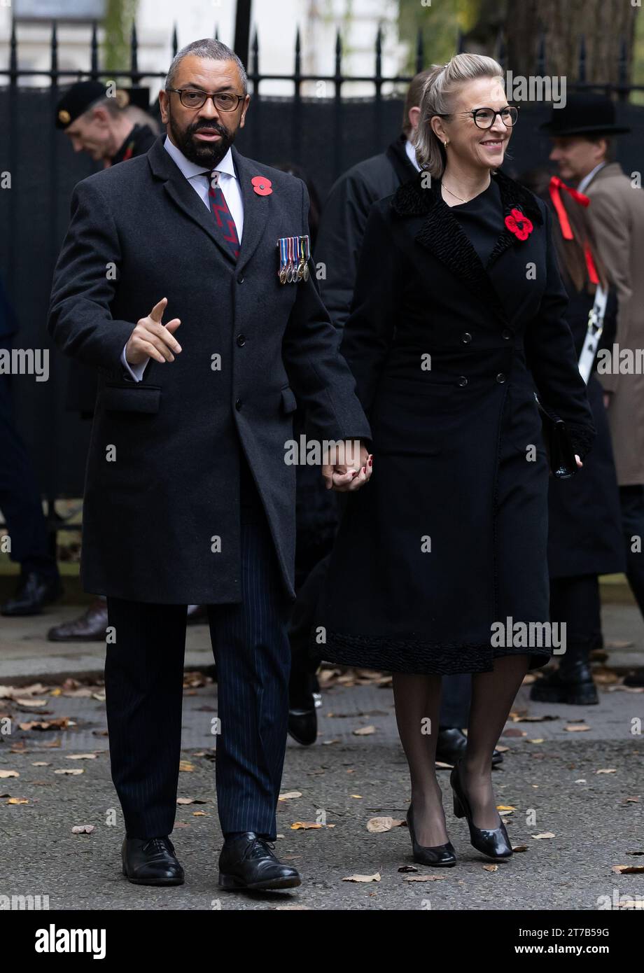 James Cleverly and Susannah Cleverly walk through Whitehall to attend ...