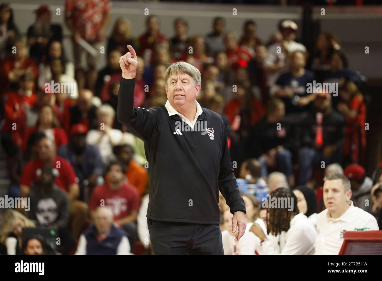 North Carolina State head coach Wes Moore watches from the sideline ...