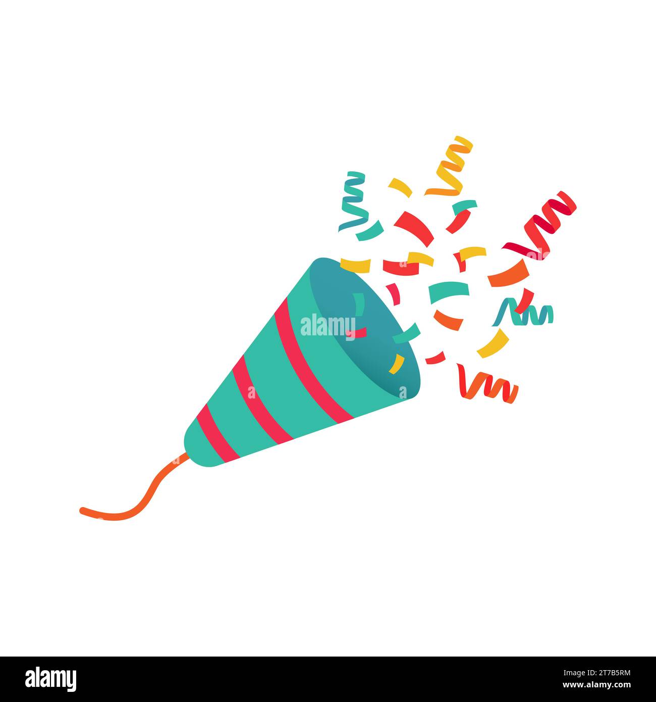 Party Popper colored holiday crackers and confetti. Celebration of fun ...