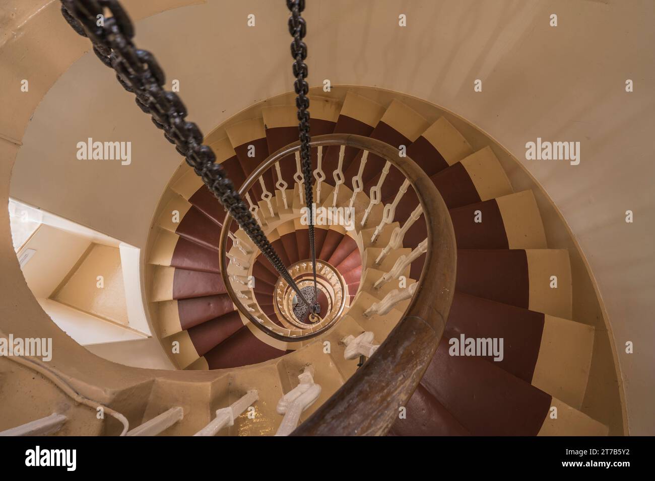 Spiral staircase in an lighthouse Stock Photo - Alamy