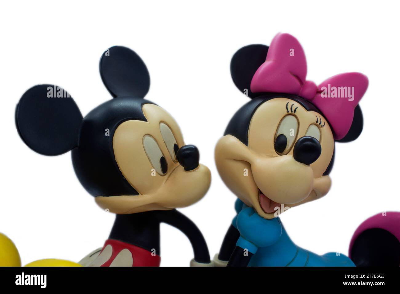 Studio image of Mickey mouse and Minnie mouse on a white isolated ...
