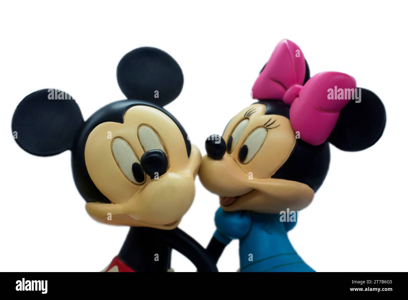 Studio image of Mickey mouse and Minnie mouse on a white isolated ...