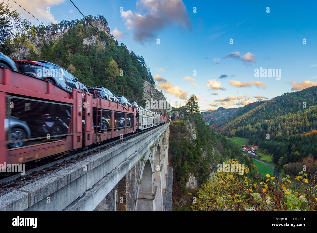 Breitenstein: Semmeringbahn (Semmering Railway), viaduct Krausel-Klause ...