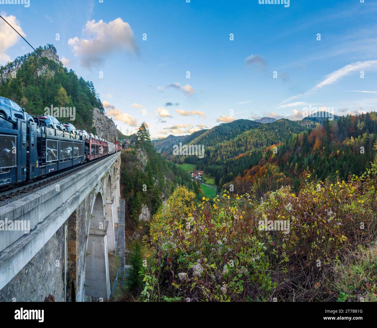 Breitenstein: Semmeringbahn (Semmering Railway), viaduct Krausel-Klause ...