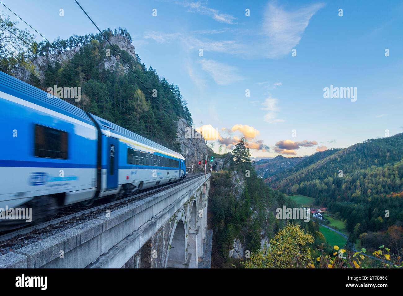 Breitenstein: Semmeringbahn (Semmering Railway), viaduct Krausel-Klause ...