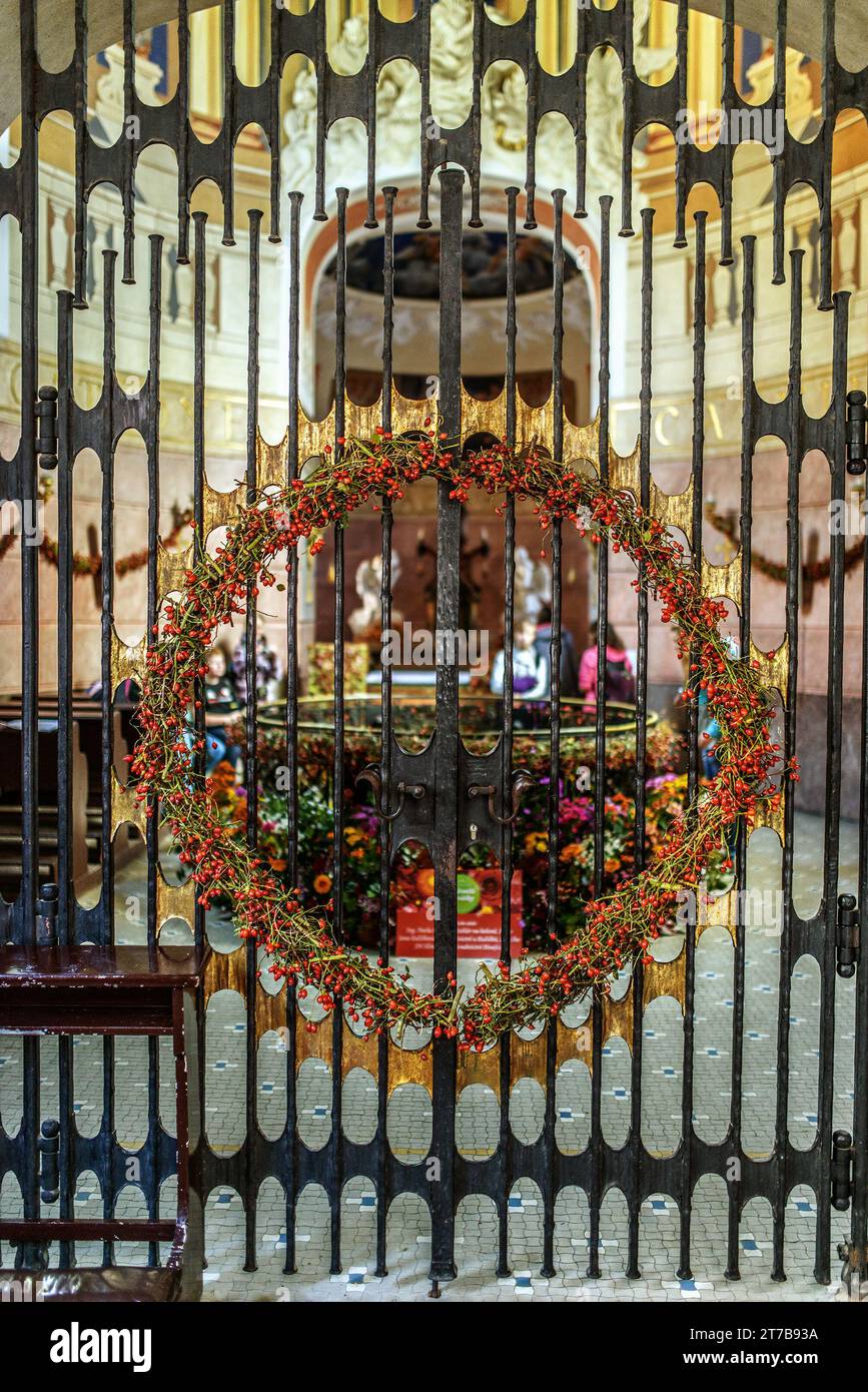 Metal gates in Chapel of St. John Sarkander, Olomouc, Czech Republic ...
