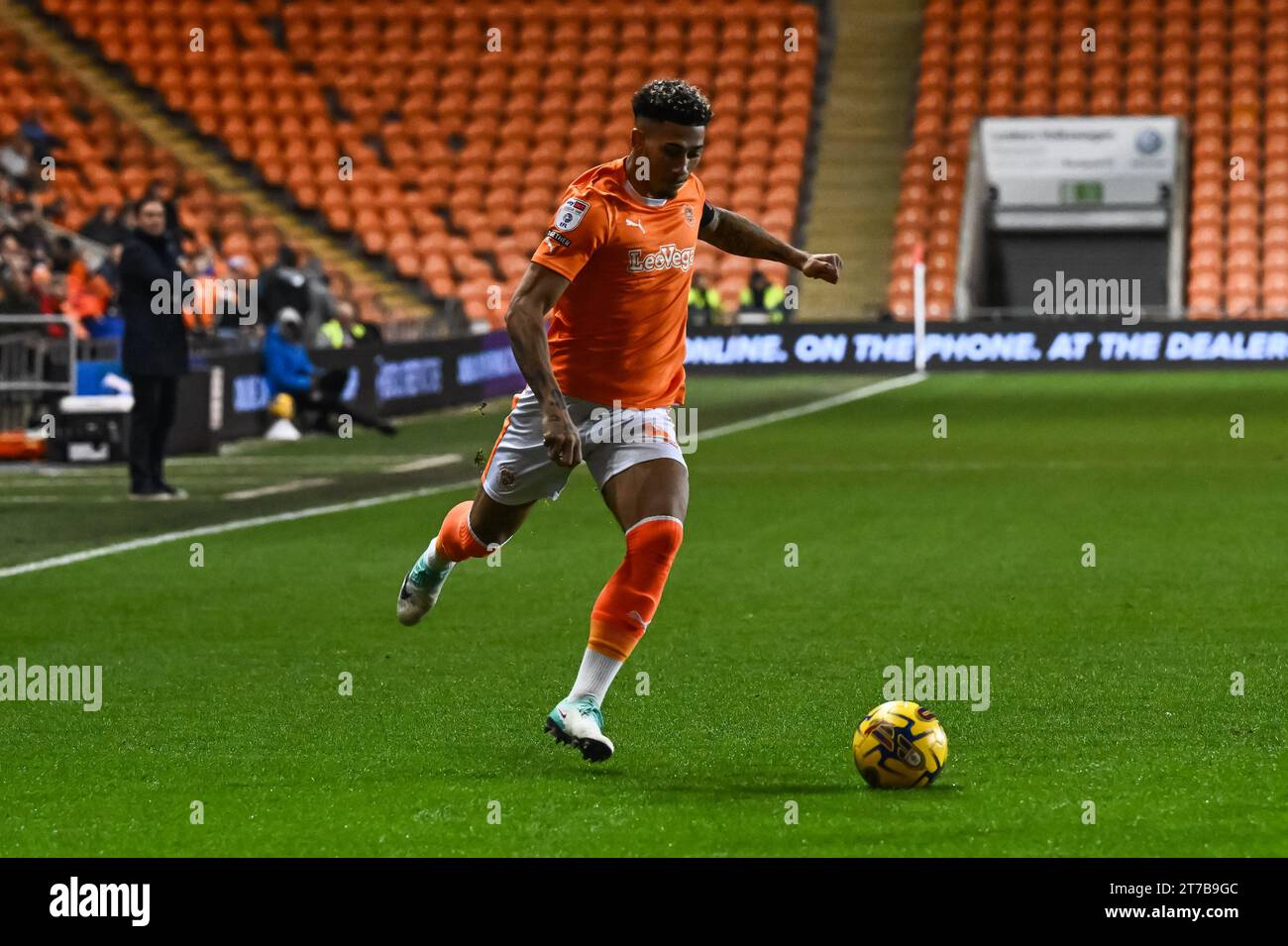 Jordan Lawrence-Gabriel #4 of Blackpool in action during the Bristol ...