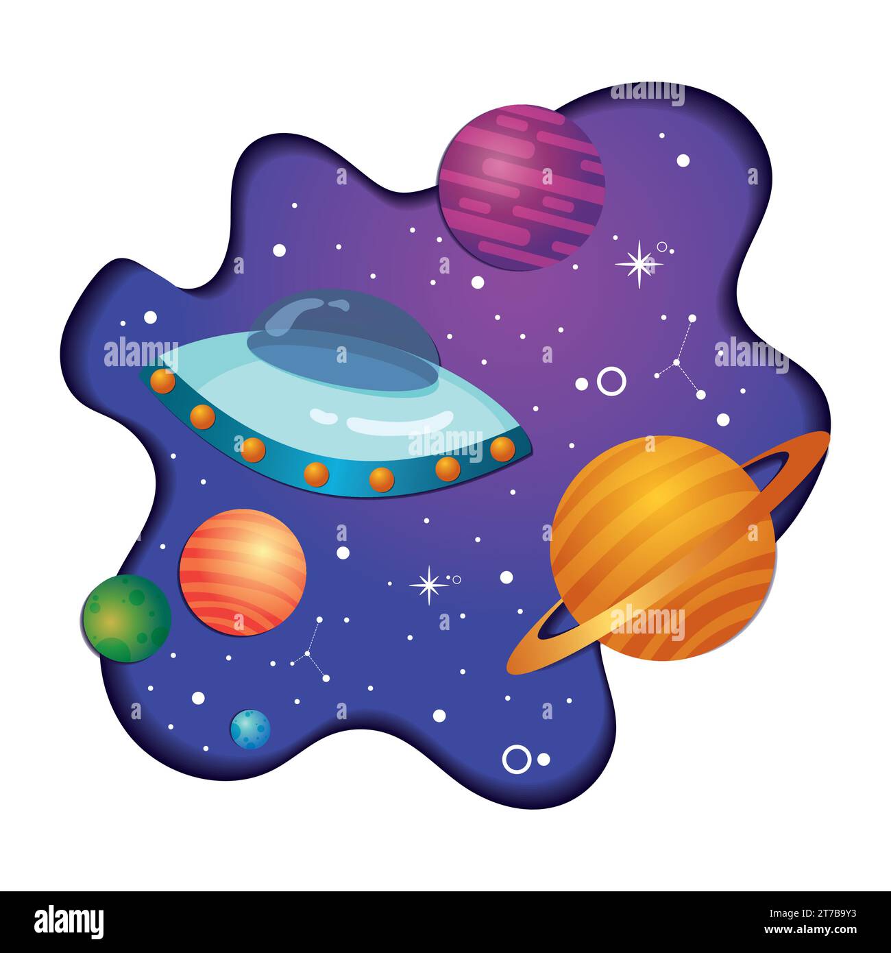 Layered cartoon view of outer space Vector Stock Vector Image & Art - Alamy