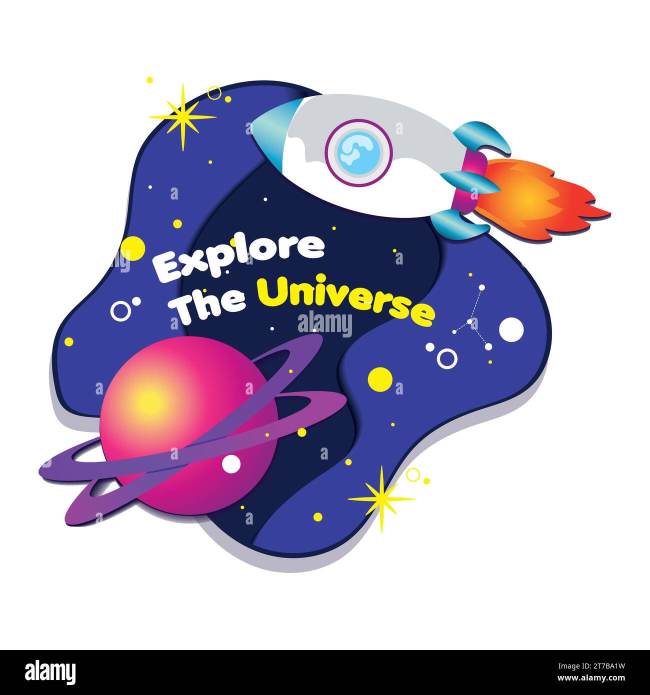 Layered cartoon view of outer space Vector Stock Vector Image & Art - Alamy