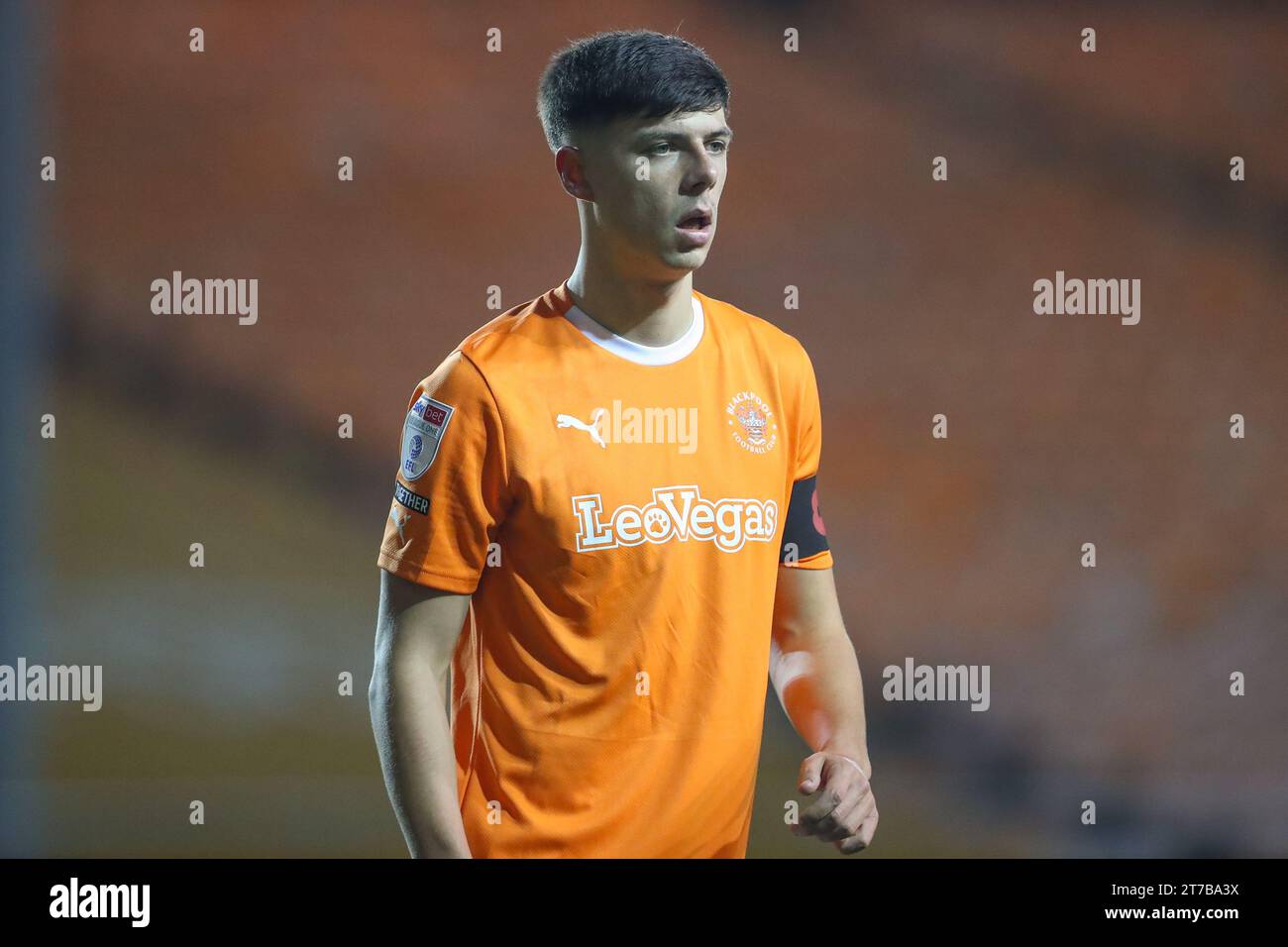 Luke Mariette #37 of Blackpool during the Bristol Street Motors Trophy ...