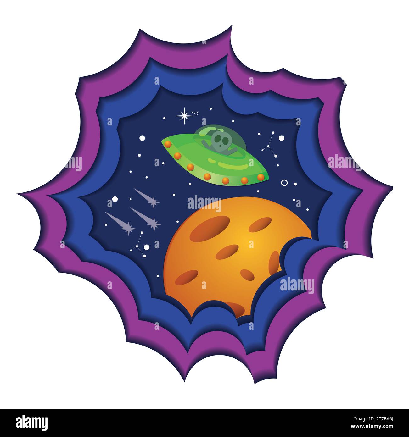 Layered cartoon view of outer space Vector Stock Vector Image & Art - Alamy