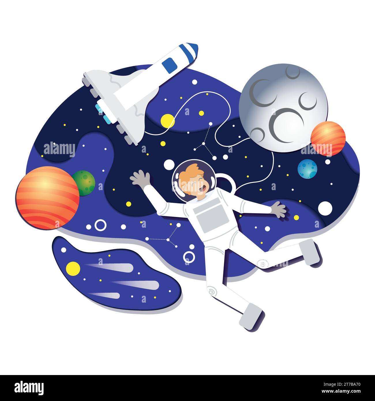 Layered cartoon view of outer space Vector Stock Vector Image & Art - Alamy