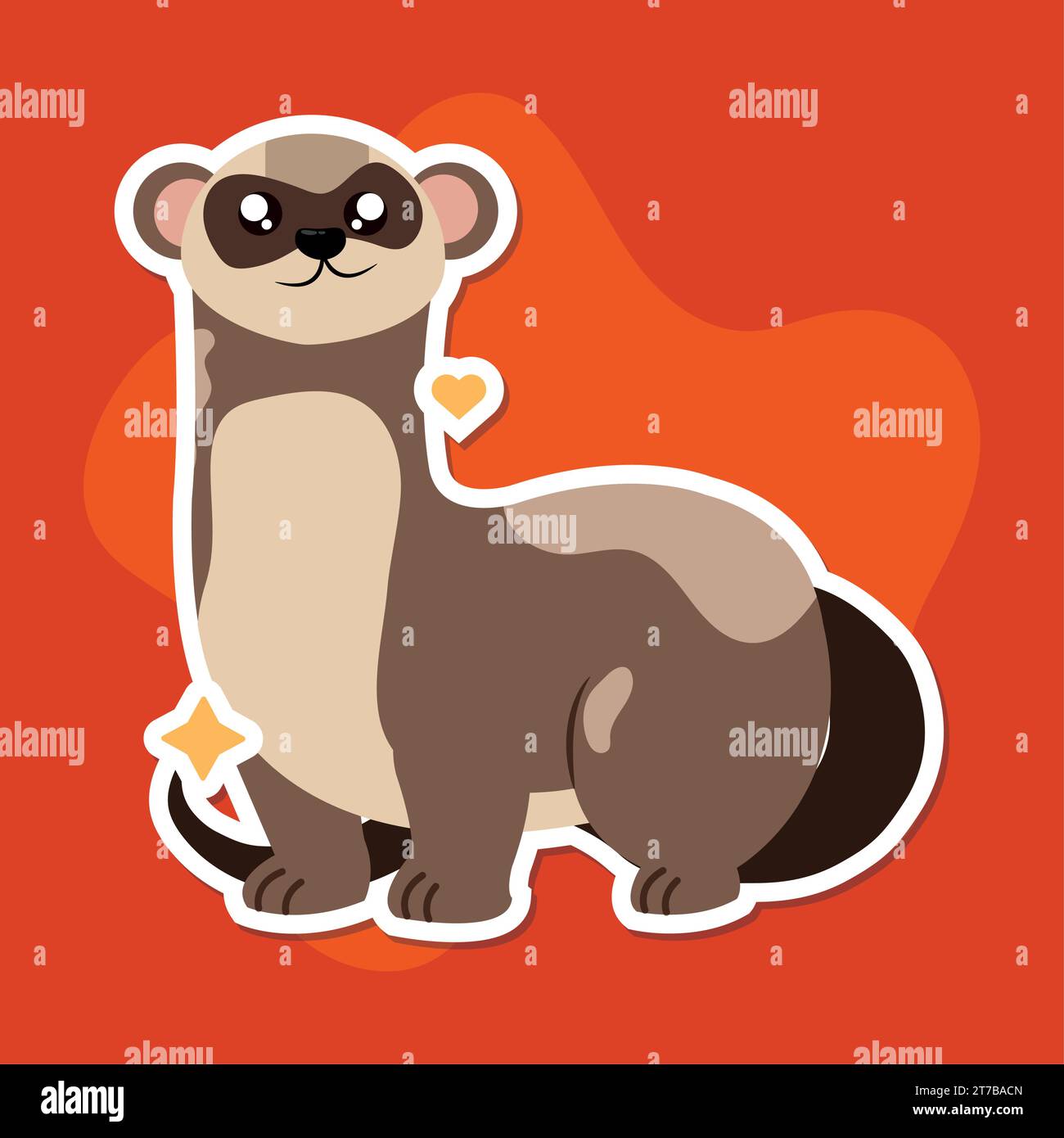 Isolated cute ferret cartoon character Vector Stock Vector Image & Art ...