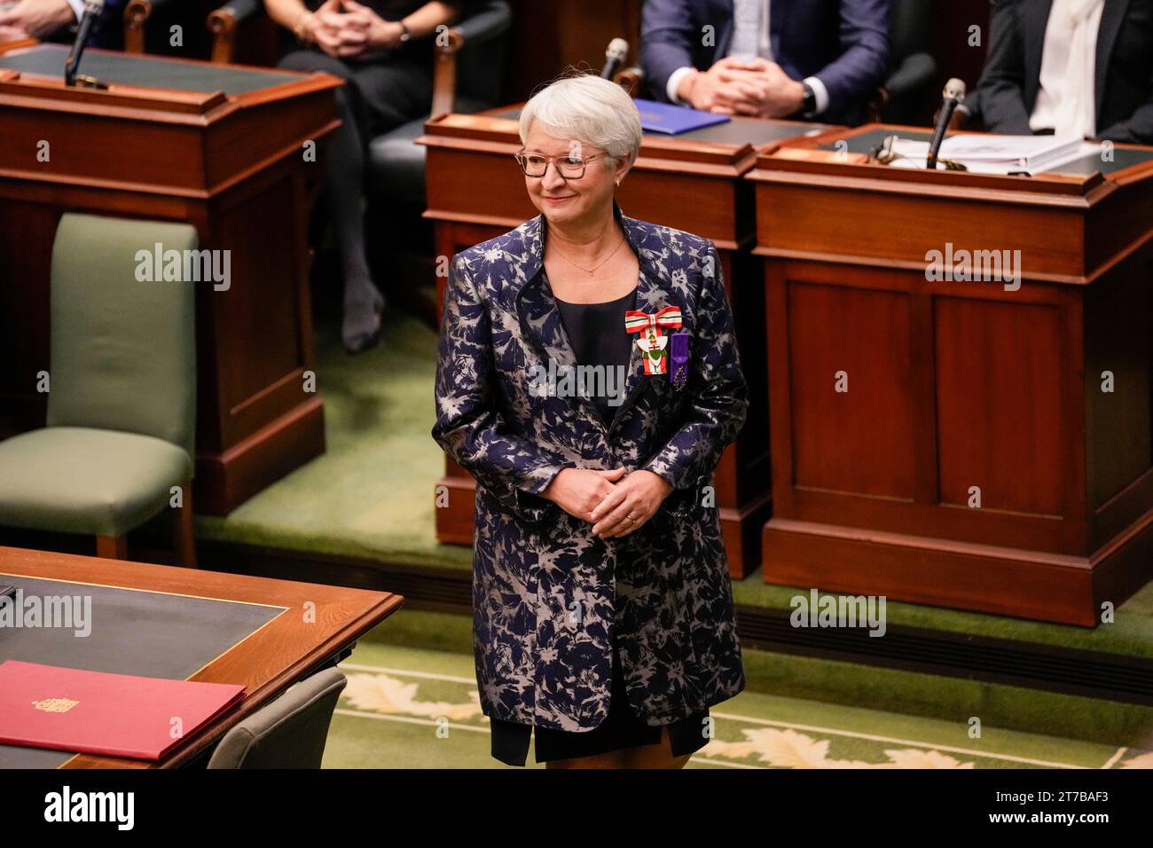 Toronto, Canada. 14th Nov, 2023. Edith Dumont is installed as Ontario ...