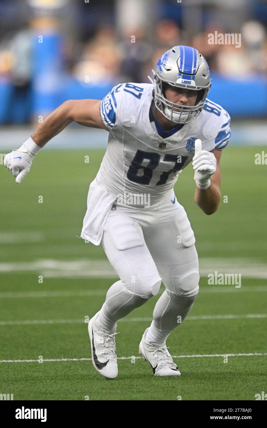 Detroit Lions tight end Sam LaPorta (87) plays during an NFL football ...