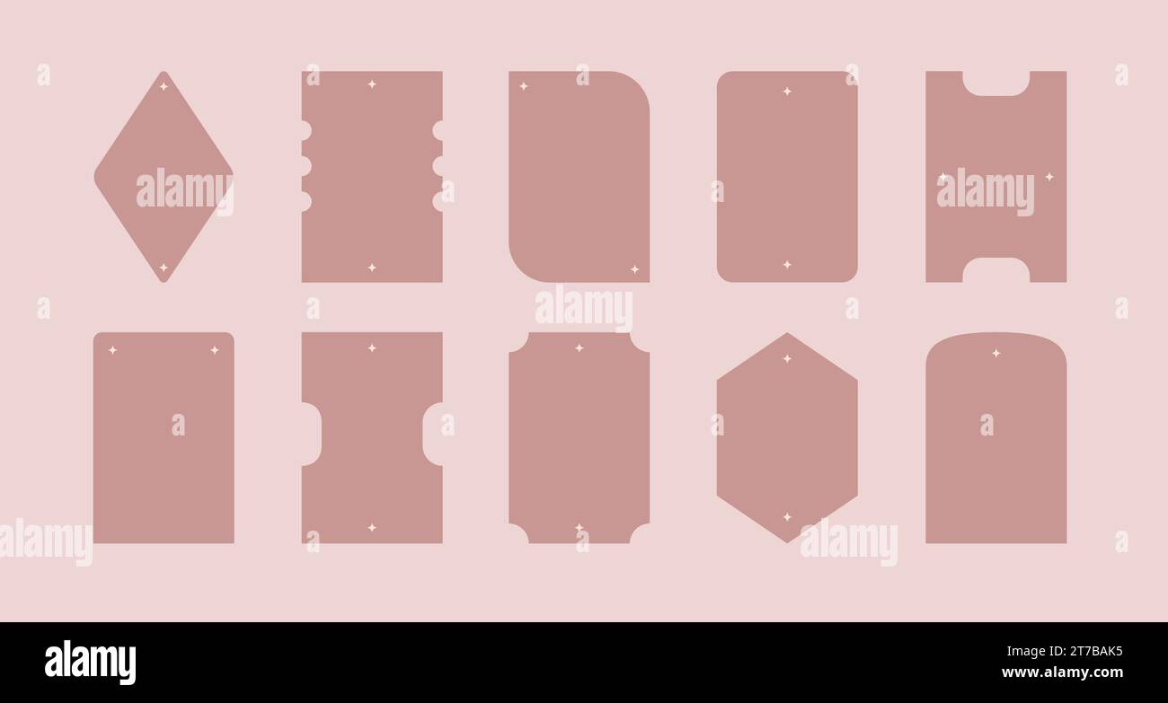 Boho aesthetic frames collection. Y2k simple geometric vector arch ...
