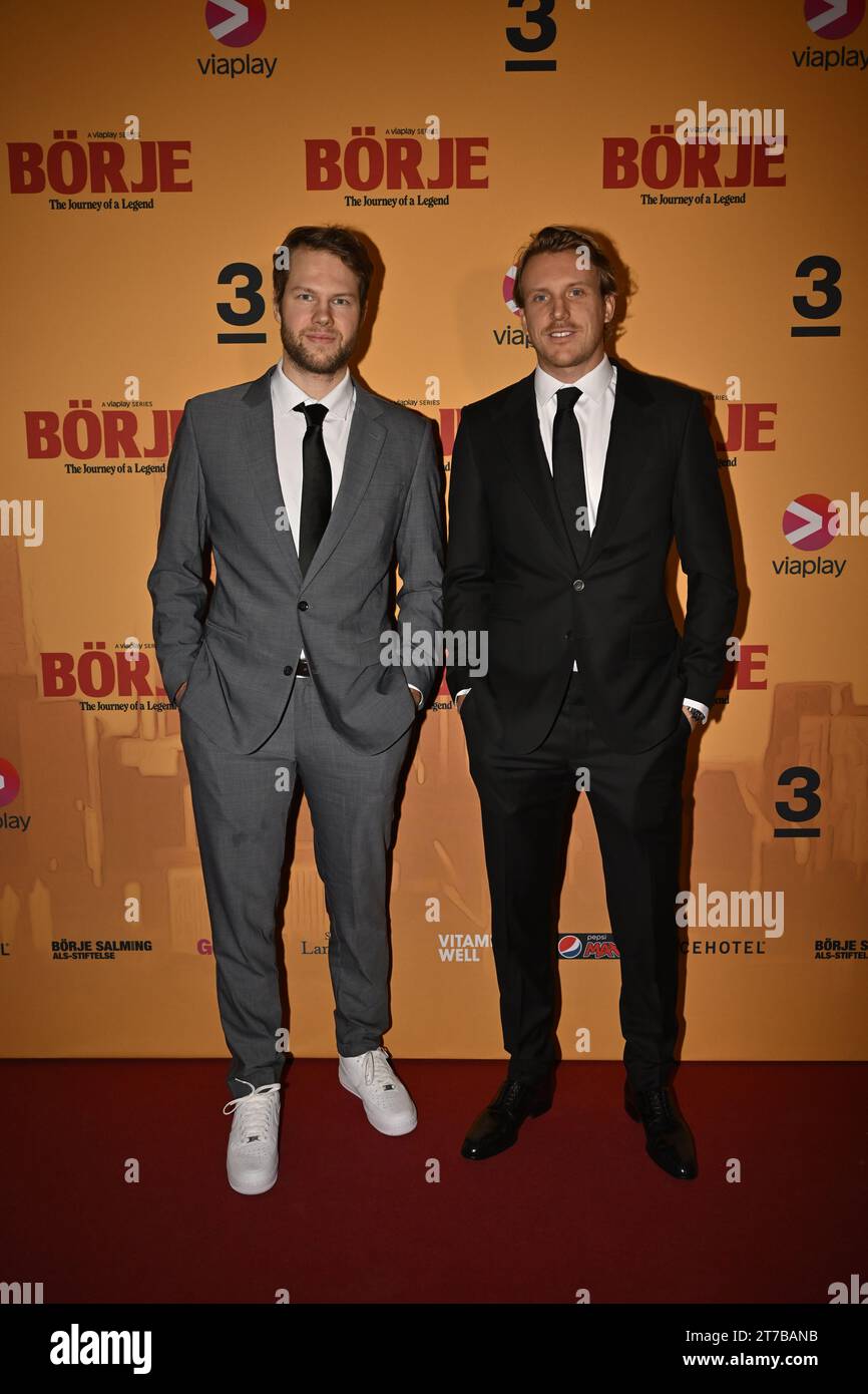 The Toronto Maple leafs players Filip Gustavsson and Jonas Brodin ...