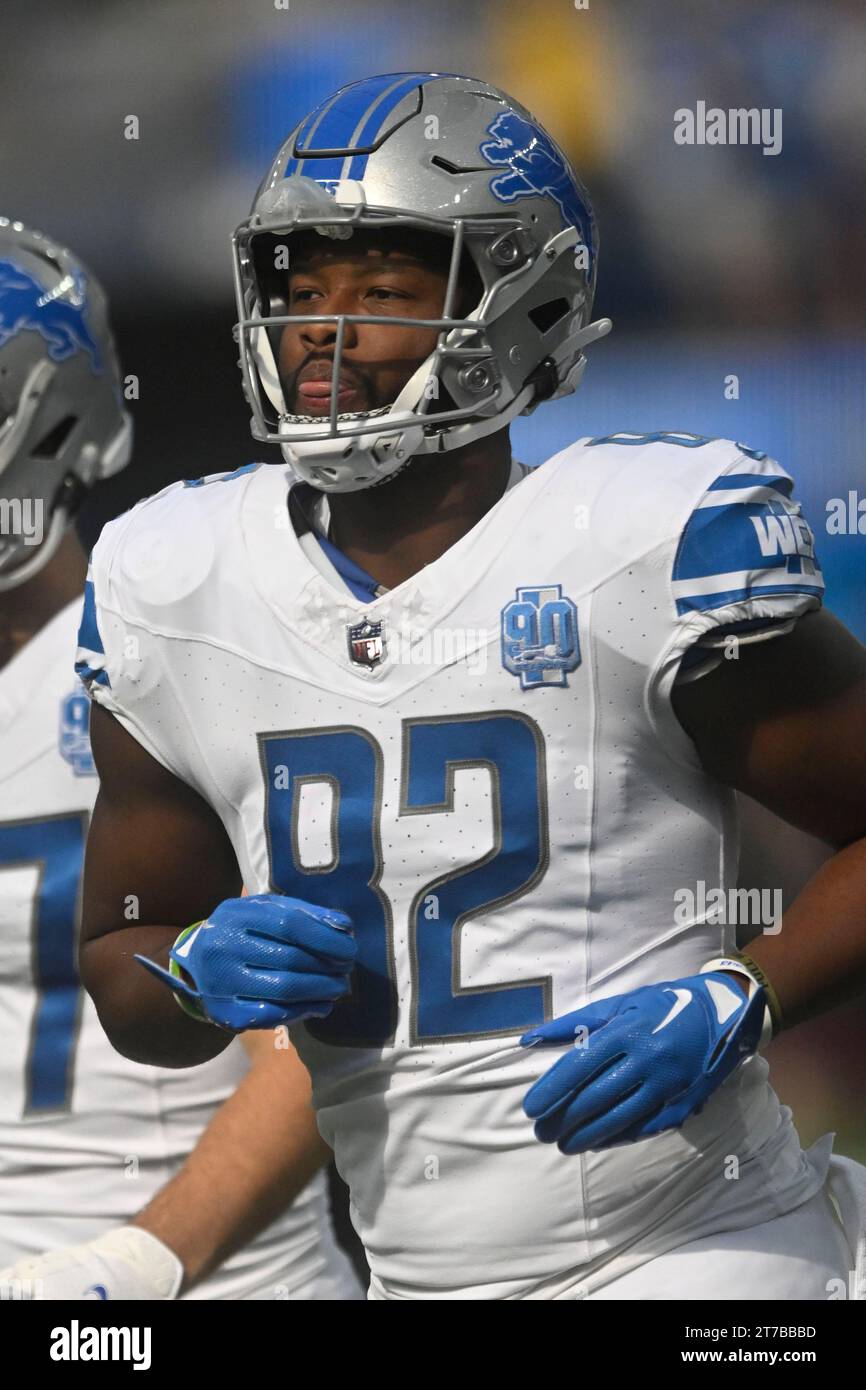 Detroit Lions tight end James Mitchell (82) warms-up before an NFL ...
