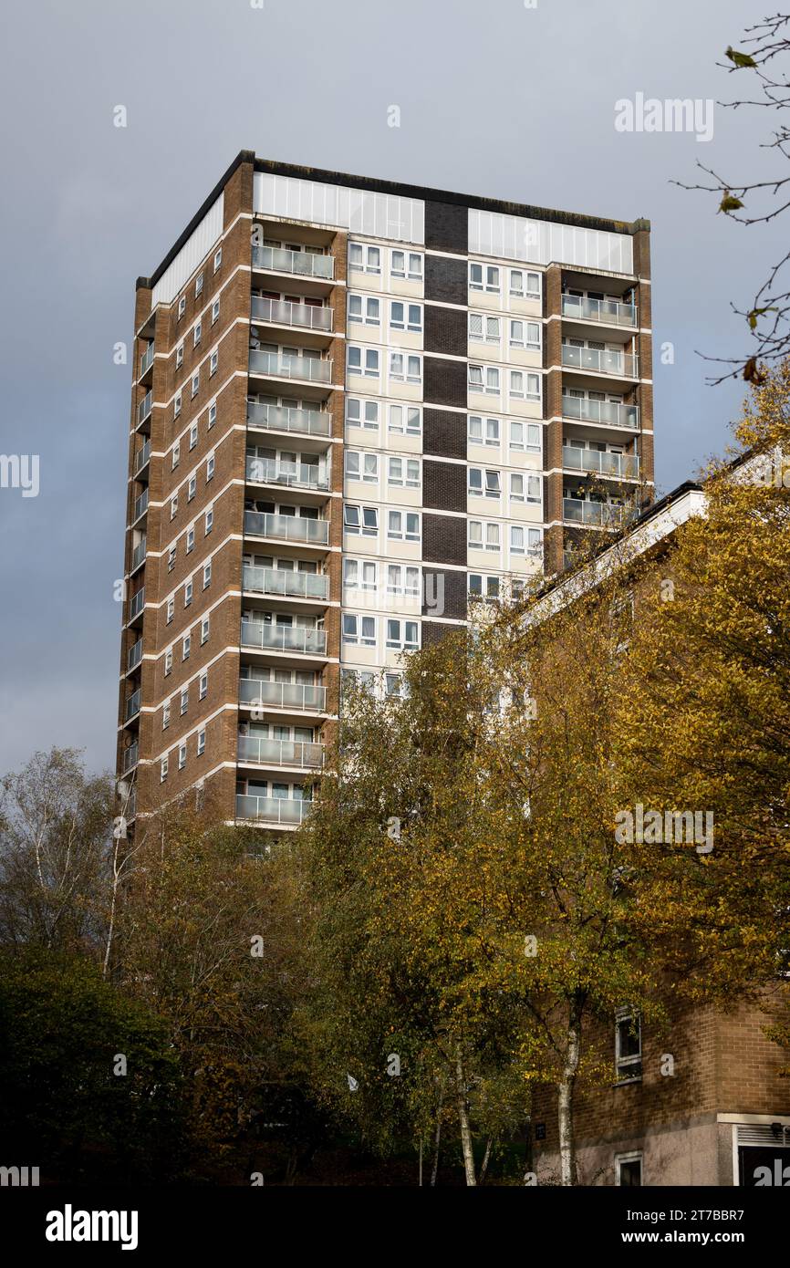 Tower block on the Chapel Street Estate, Brierley Hill, West Midlands ...