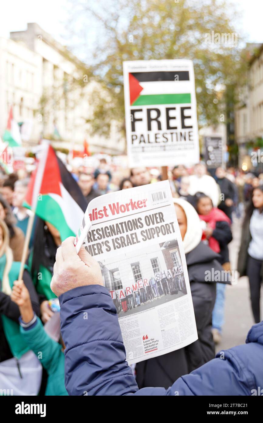 Cardiff, Wales 11th Nov 2023. March for Palestine. Peaceful protest ...