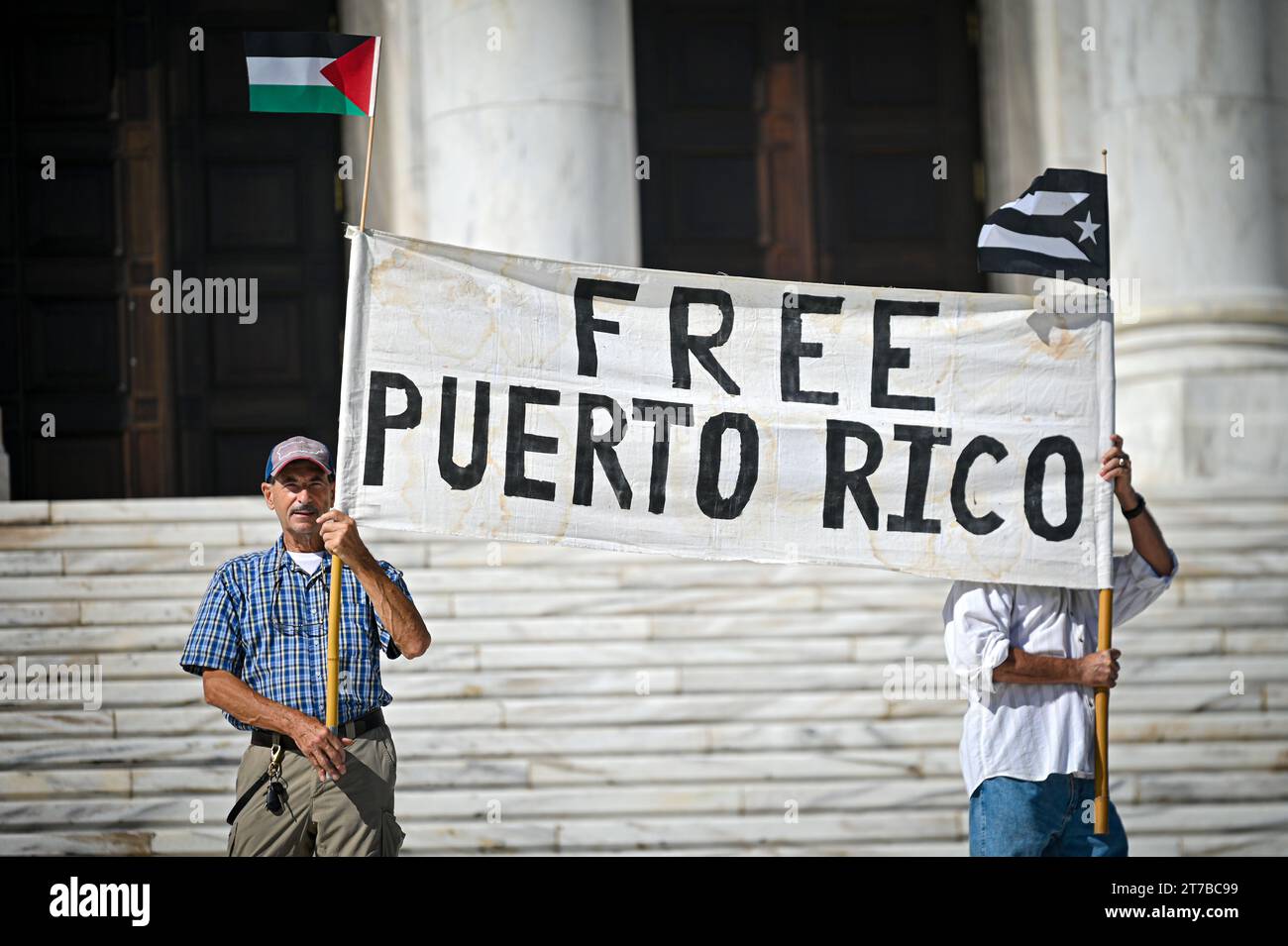 PUERTO RICO, SAN JUAN - NOVEMBER 12 Group of protesters shout their ...