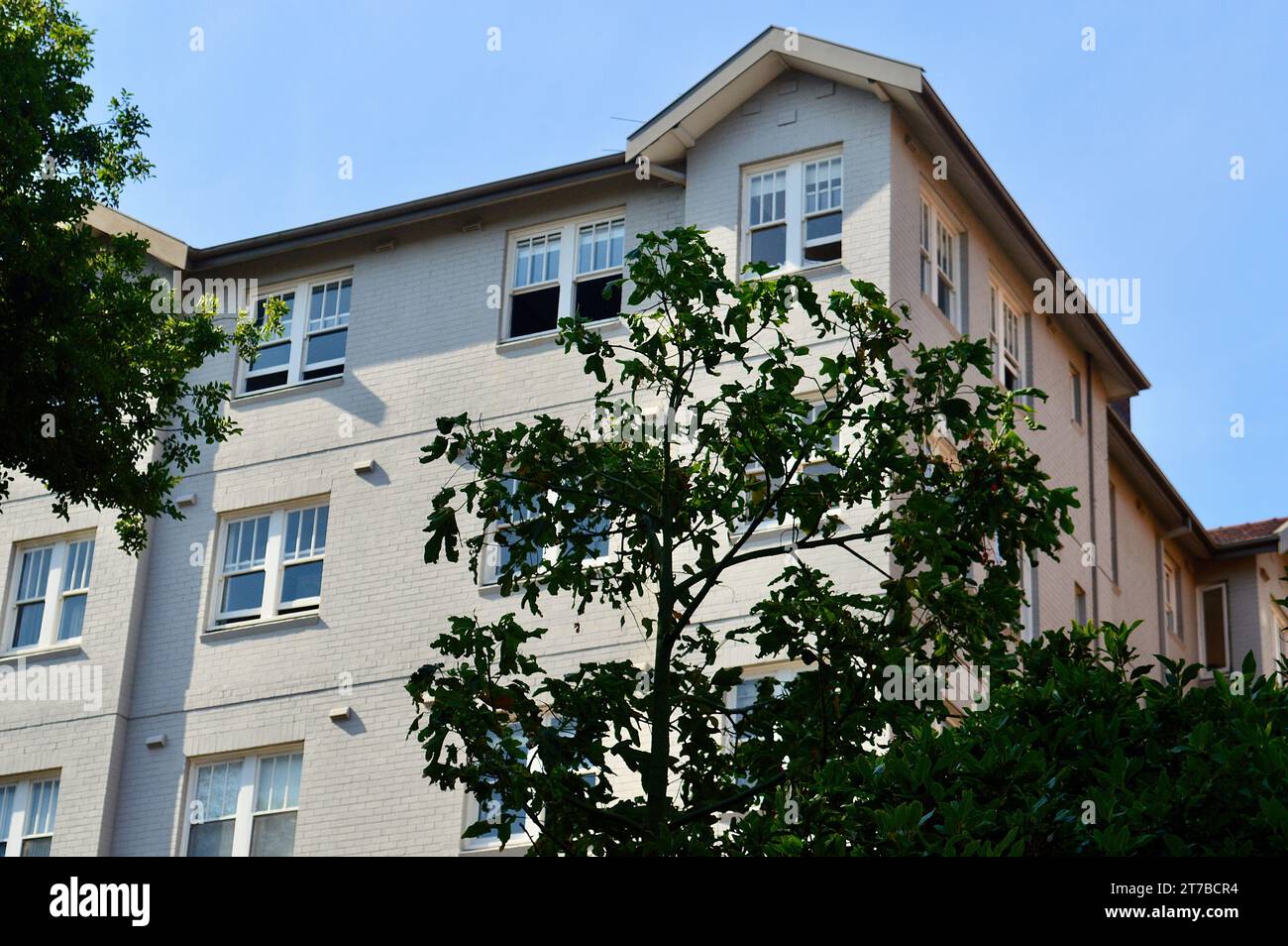 A view of an older style apartment block in Sydney, Australia Stock ...