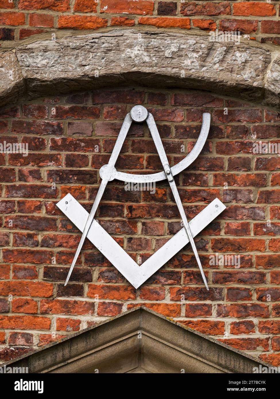 The Square and Compasses symbol on a Masonic Lodge in Sunderland, UK ...