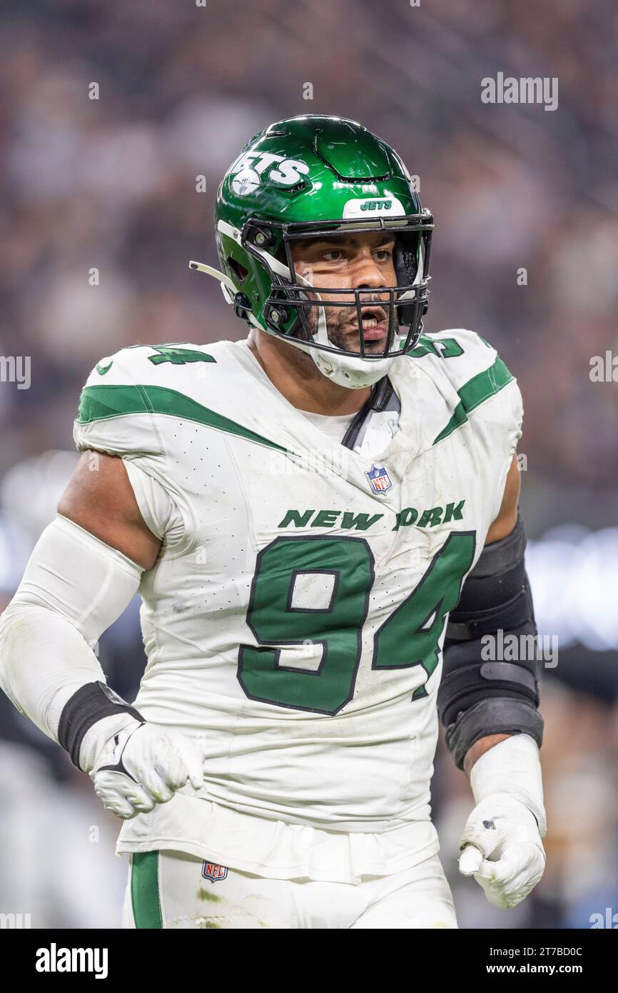 New York Jets defensive lineman Solomon Thomas (94) against the Las ...