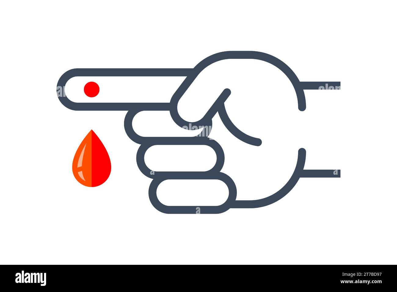 icon to take blood from a finger for analysis. flat vector illustration ...