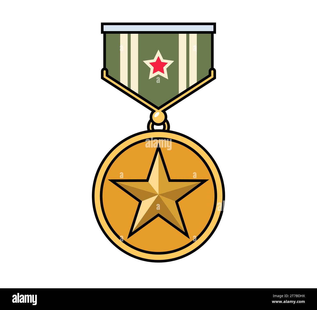 color icon military medal. flat vector illustration Stock Vector Image ...