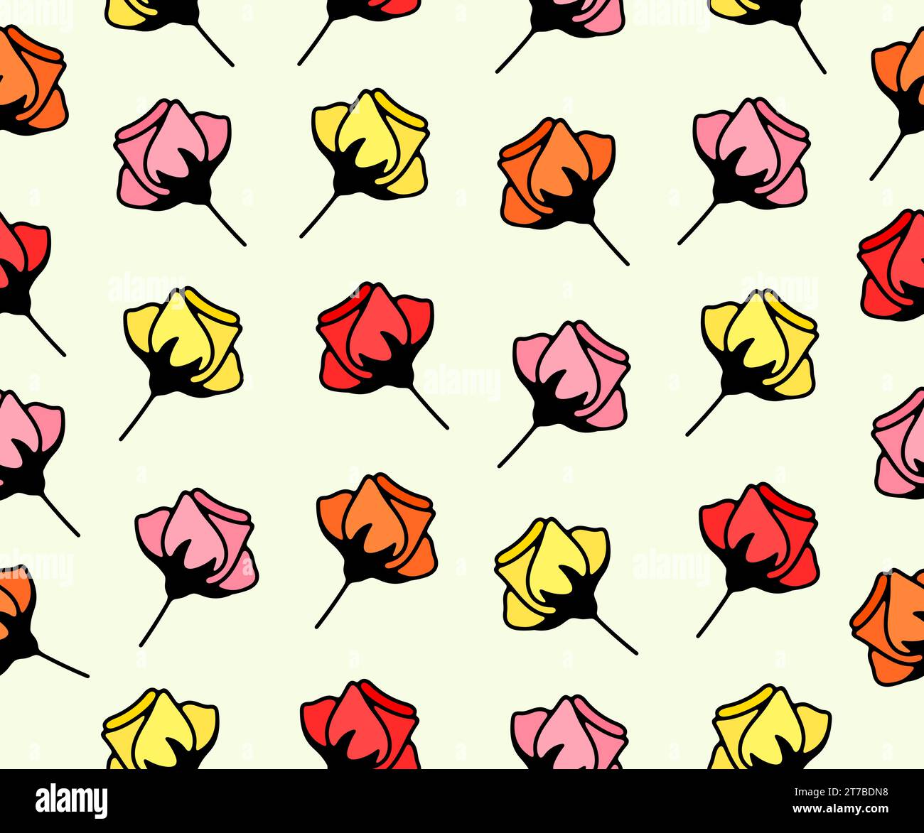 Flowers, floristics, floweret and floral, seamless vector background ...