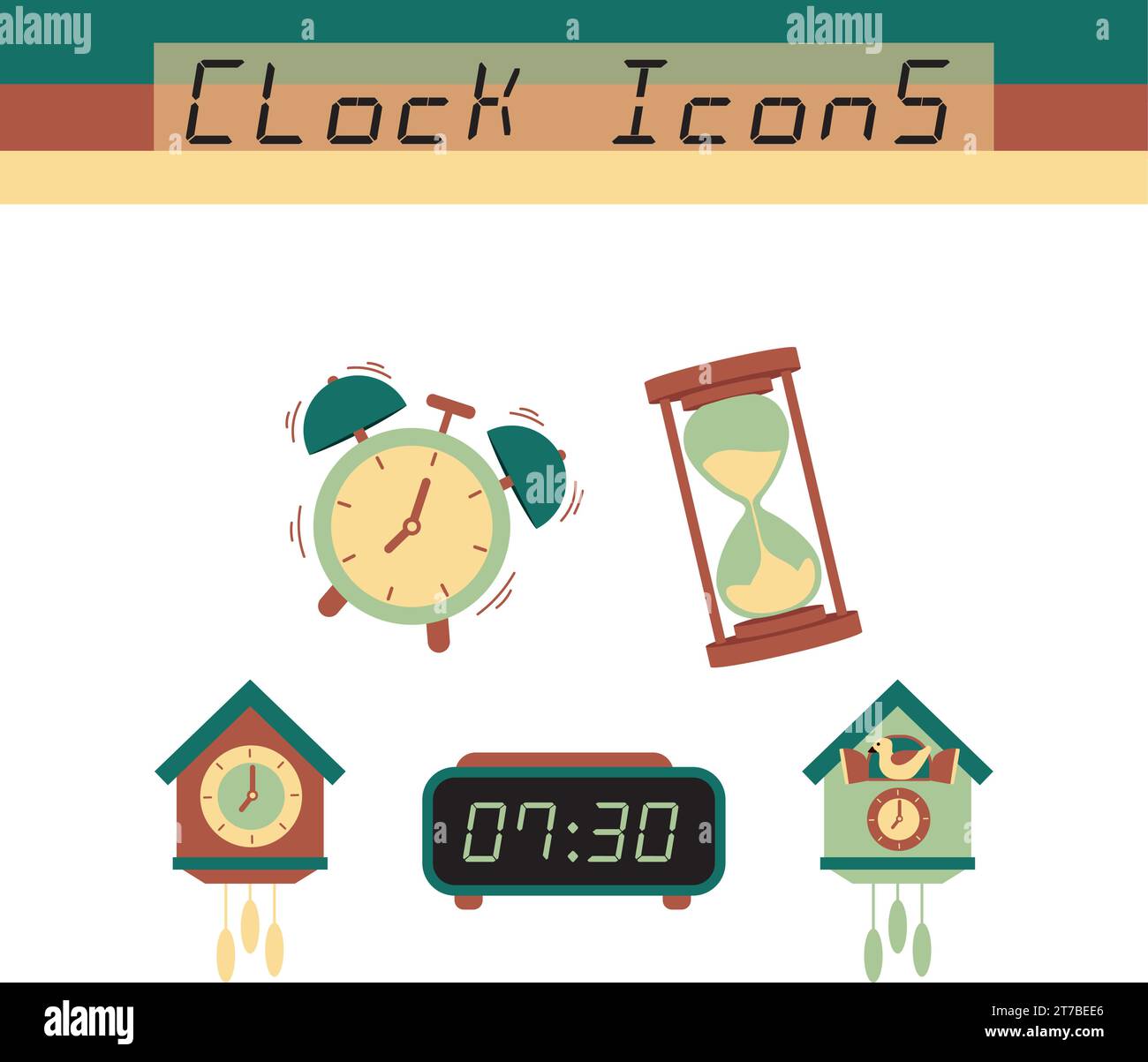 Set of different clock icons Vector Stock Vector Image & Art - Alamy