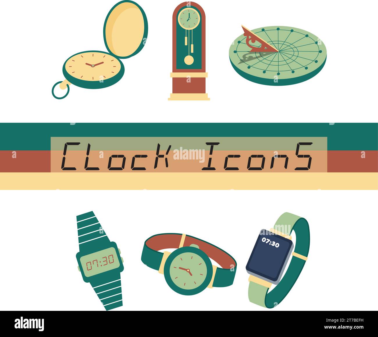 Set of different clock icons Vector Stock Vector Image & Art - Alamy