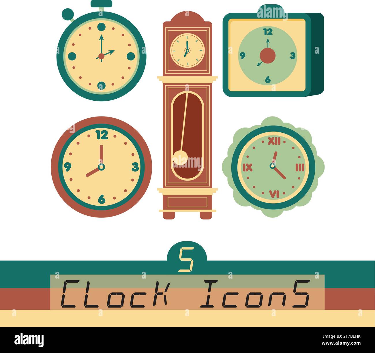 Set of different clock icons Vector Stock Vector Image & Art - Alamy
