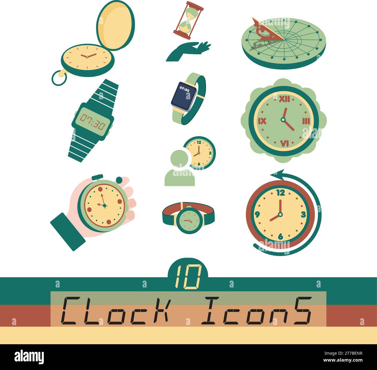 Set of different clock icons Vector Stock Vector Image & Art - Alamy