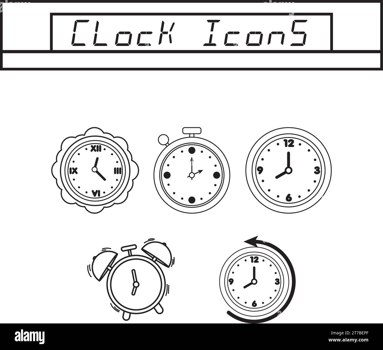 Set of different clock icons Vector Stock Vector Image & Art - Alamy