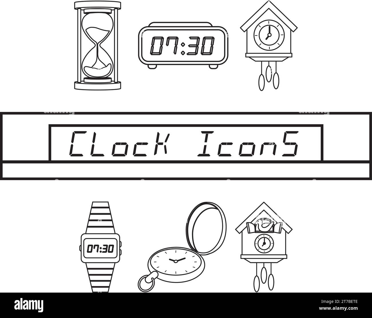 Set Of Different Clock Icons Vector Stock Vector Image And Art Alamy