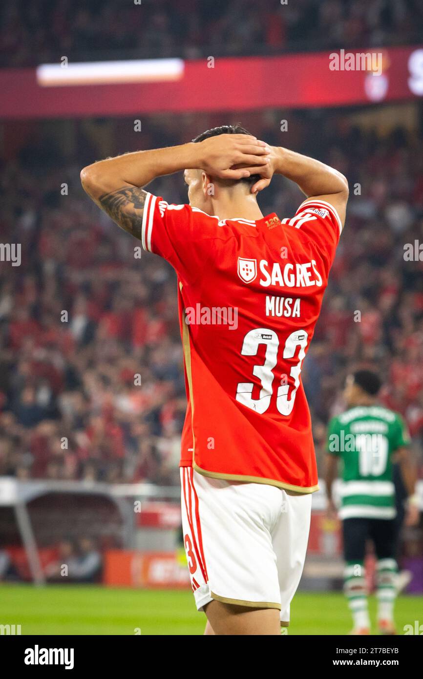Lisbon, Portugal. 12th Nov, 2023. Peter Musa of Benfica seen in action ...