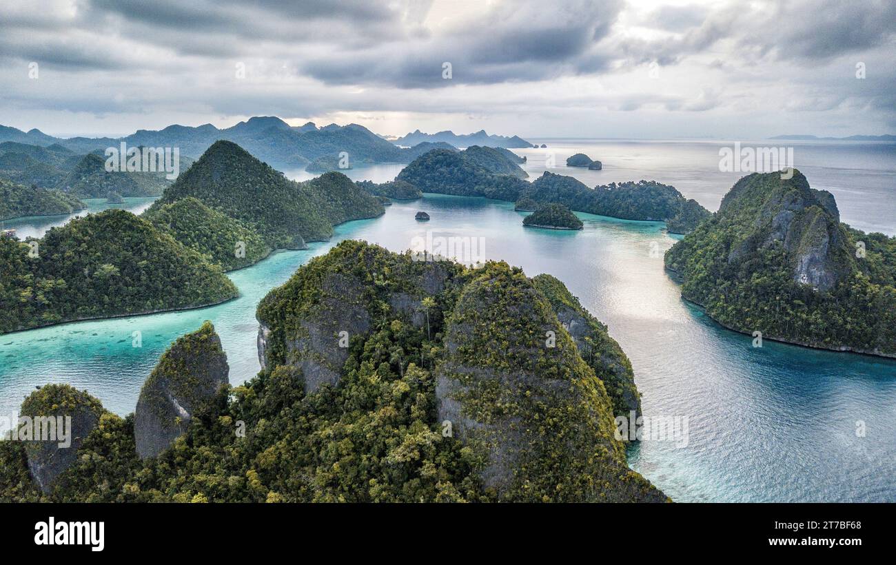 Aerial view of Wayag Island, Raja Ampat, West Papua, Indonesia Stock ...