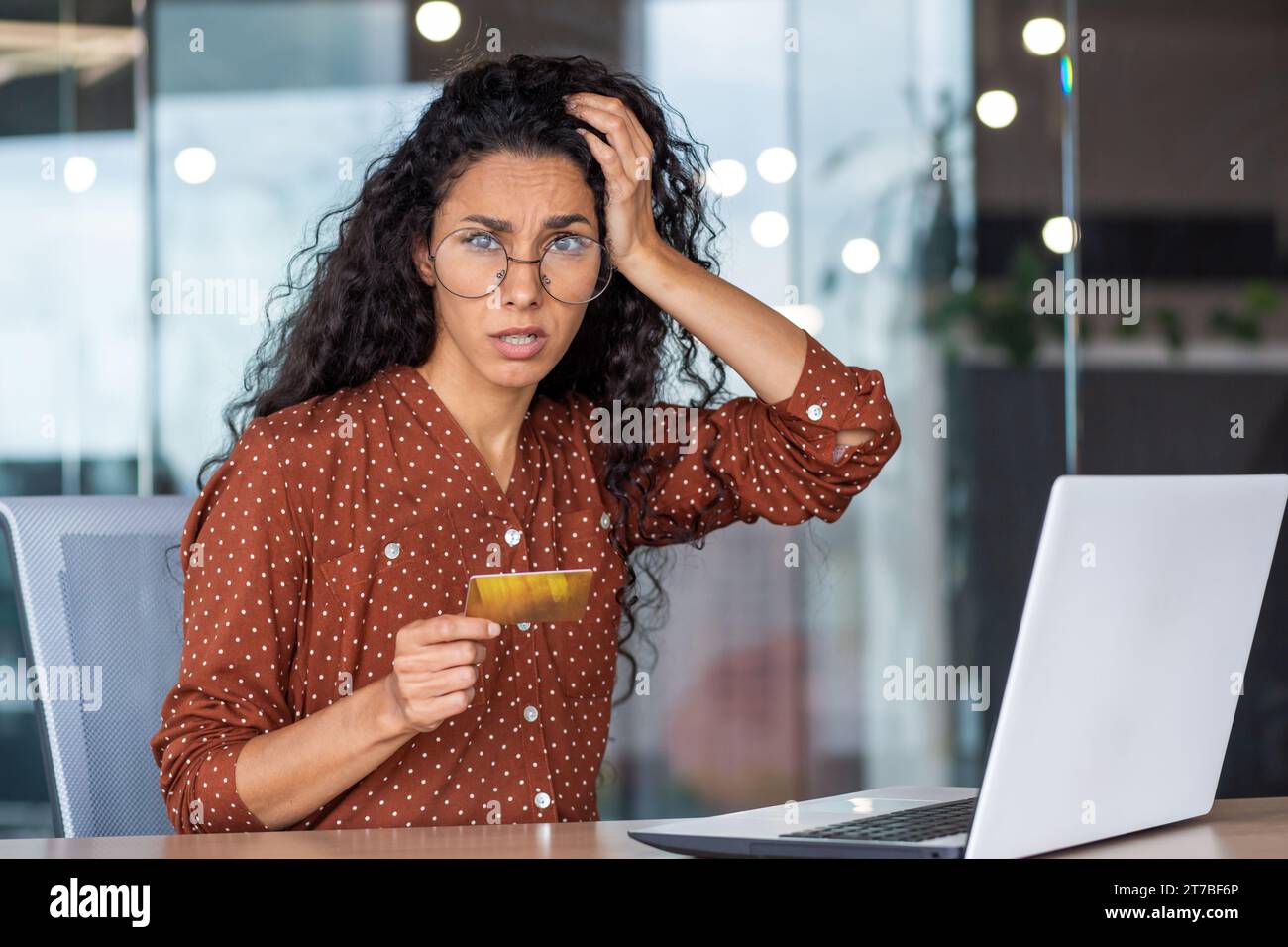 Portrait of unhappy and cheated business woman at workplace, female ...