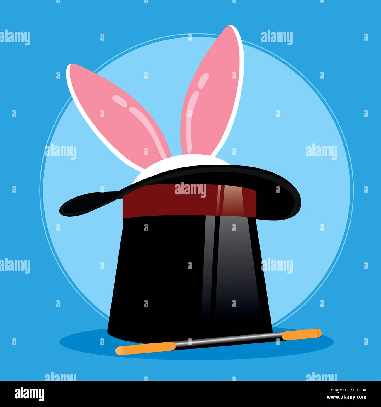 Rabbit in a hat Magician professions concept Vector Stock Vector Image ...
