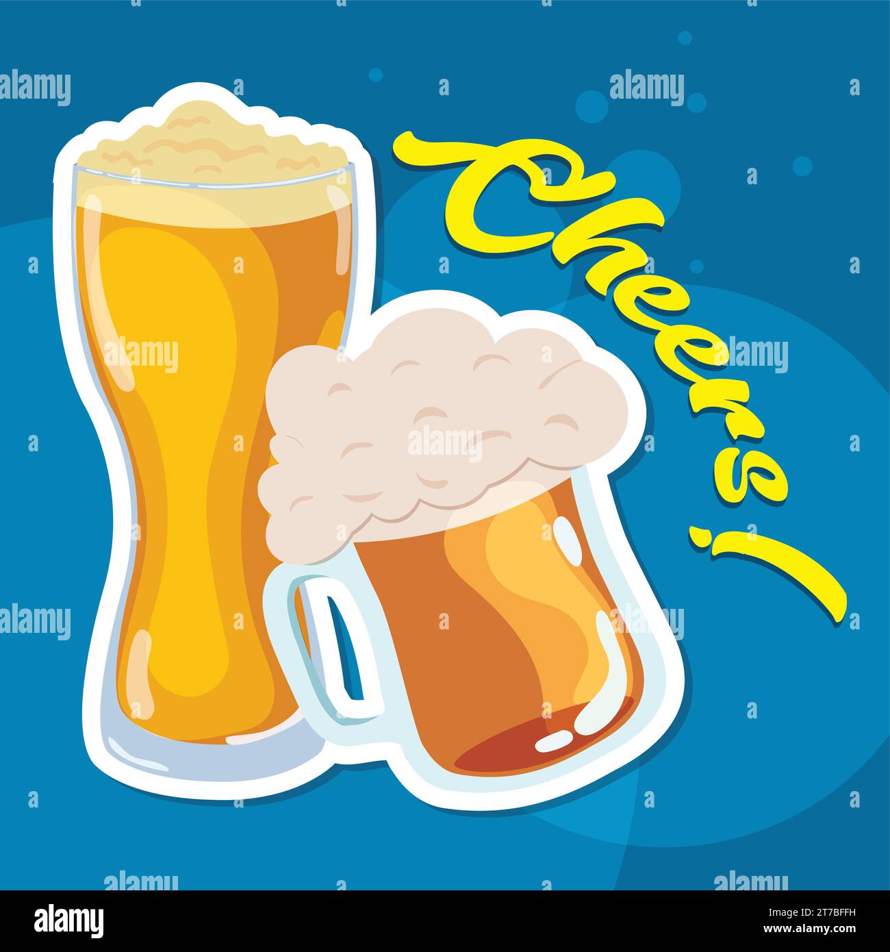 Isolated beer mug and glass with foam Drink beer Vector Stock Vector ...