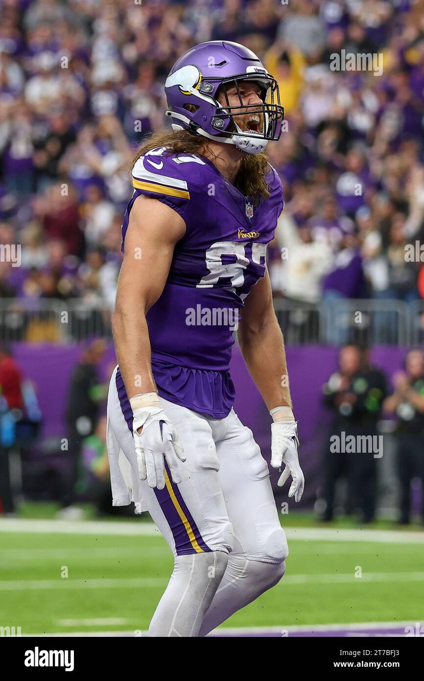 Minnesota Vikings Tight End T J Hockenson 87 Celebrates His
