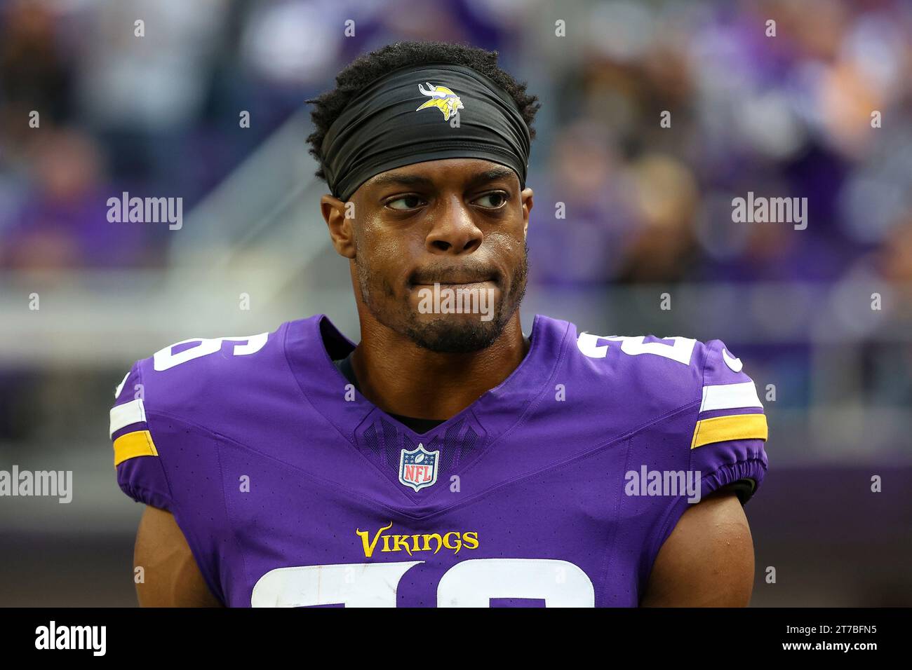 Minnesota Vikings running back Kene Nwangwu (26) looks on before an NFL ...