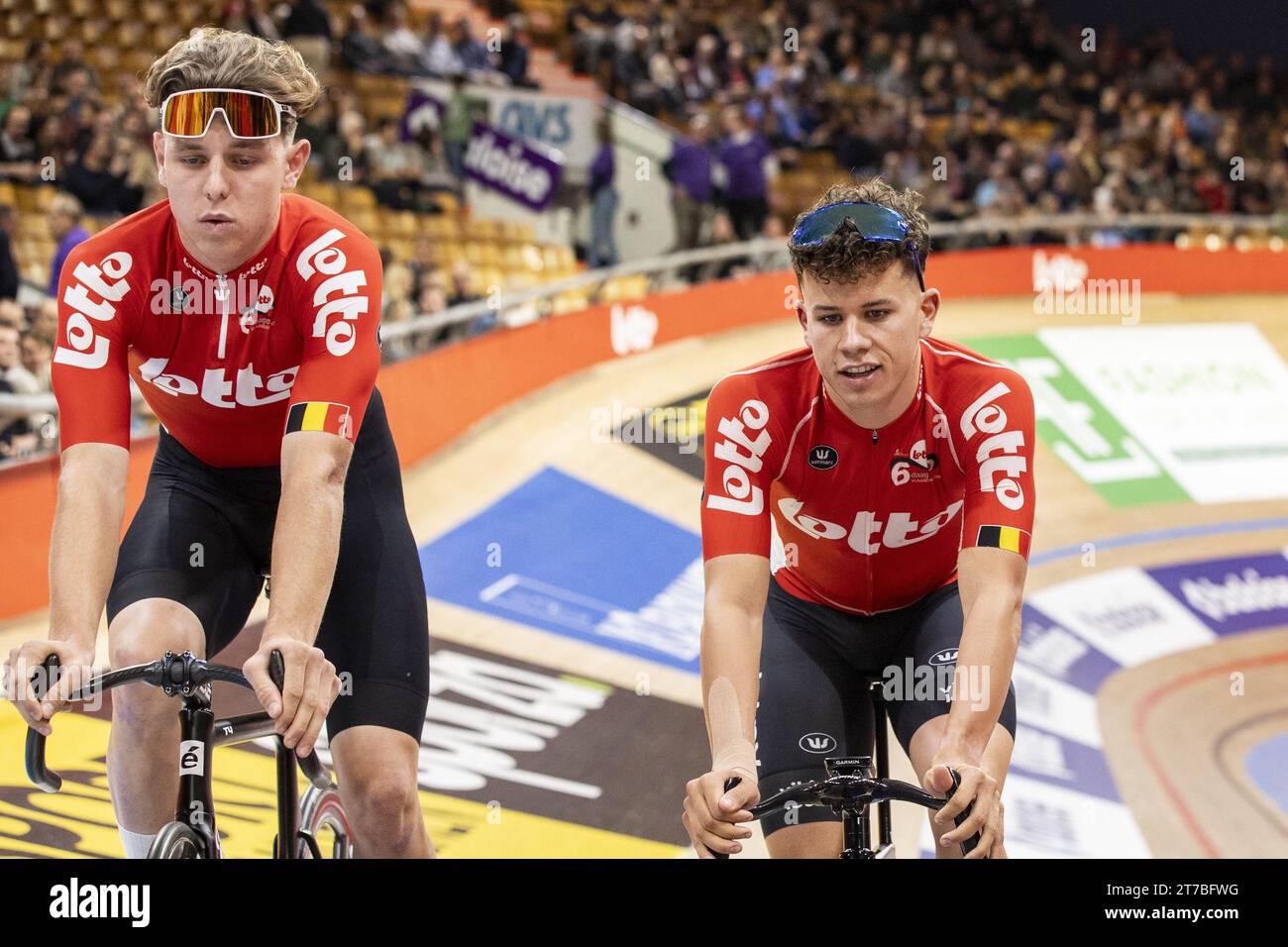 Gent, Belgium. 14th Nov, 2023. Belgian Gianluca Pollefliet and German ...