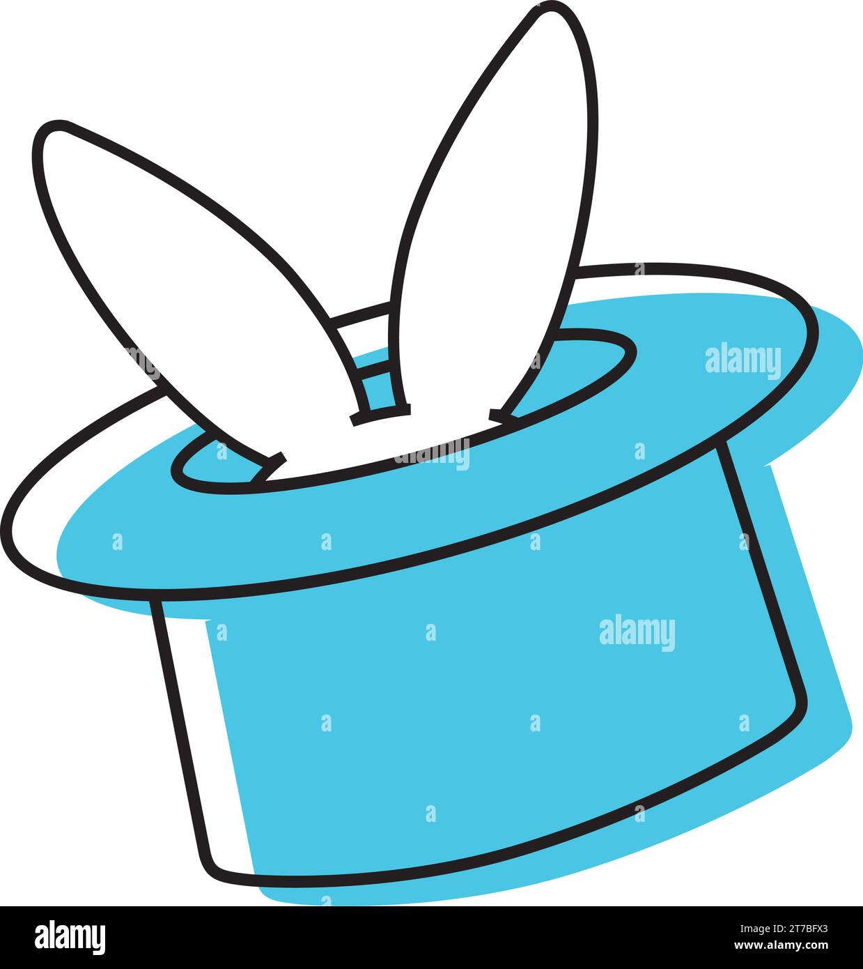 Isolated colored magician hat with rabbit ears magic icon Vector Stock ...