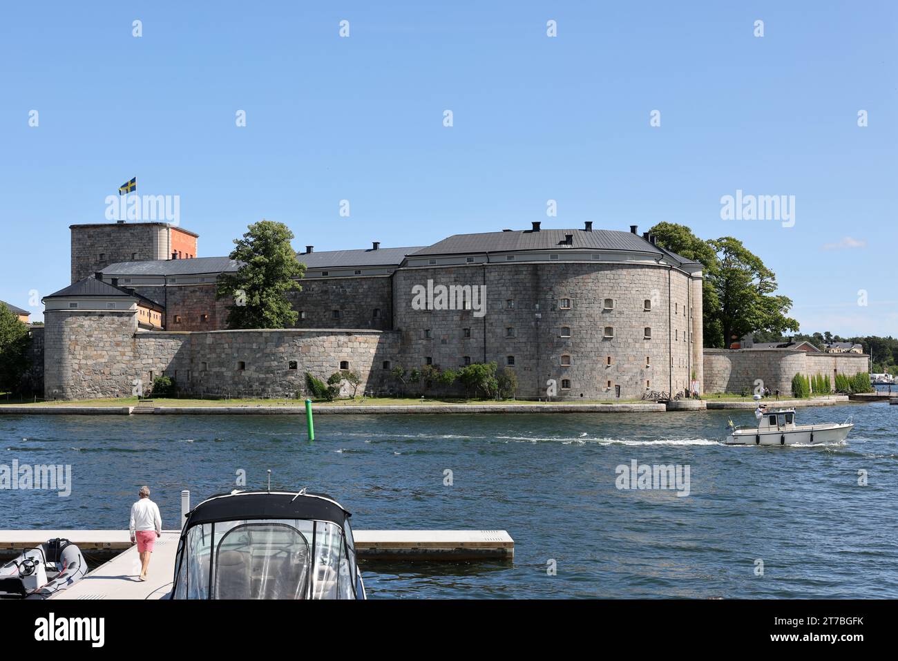 Vaxholm, Sweden - July 27, 2023: Vaxholm Fortress, also known as ...