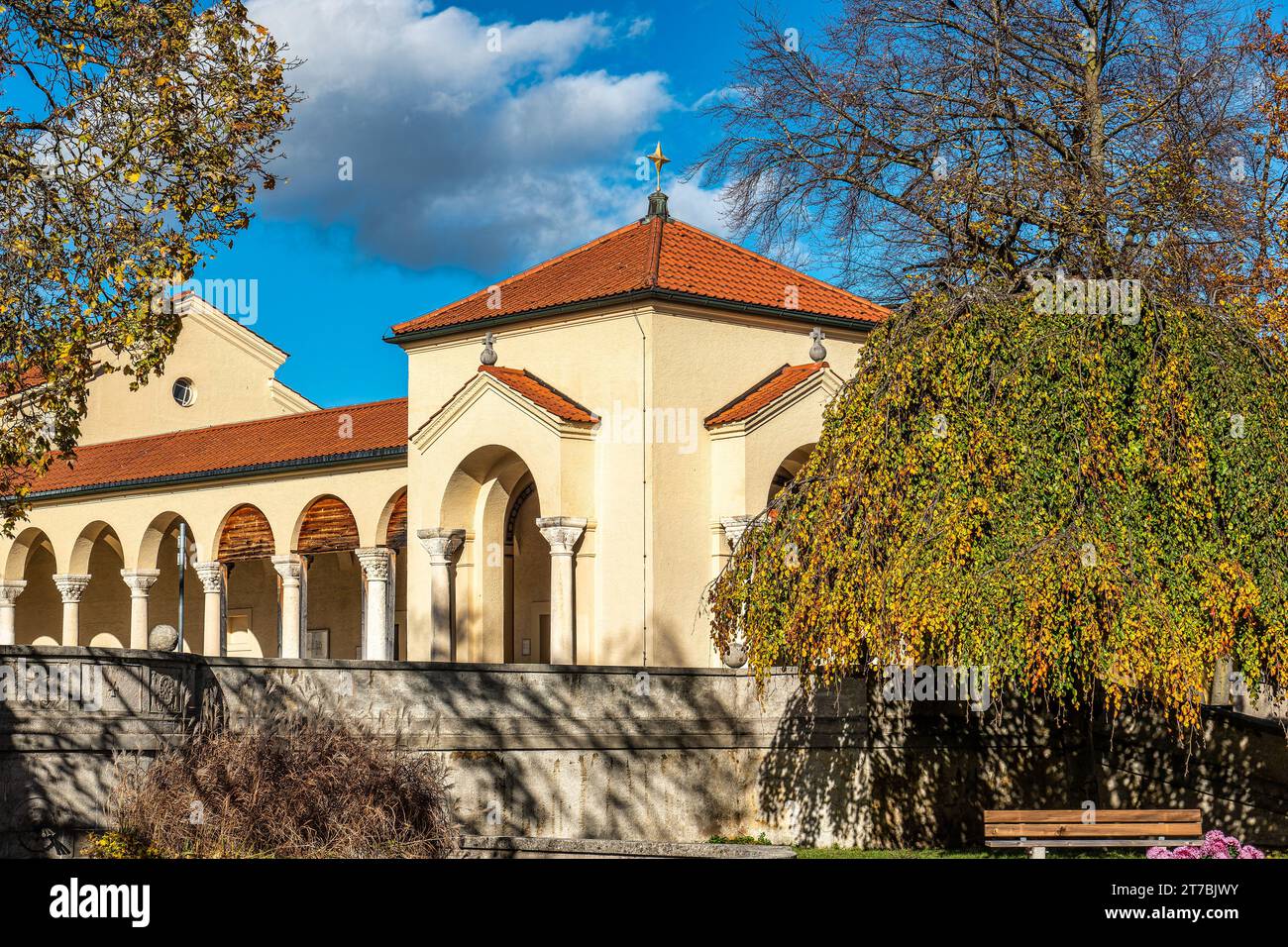 Autumn view of the Nordfriedhof, Northern Cemetery, with 34,000 burial ...