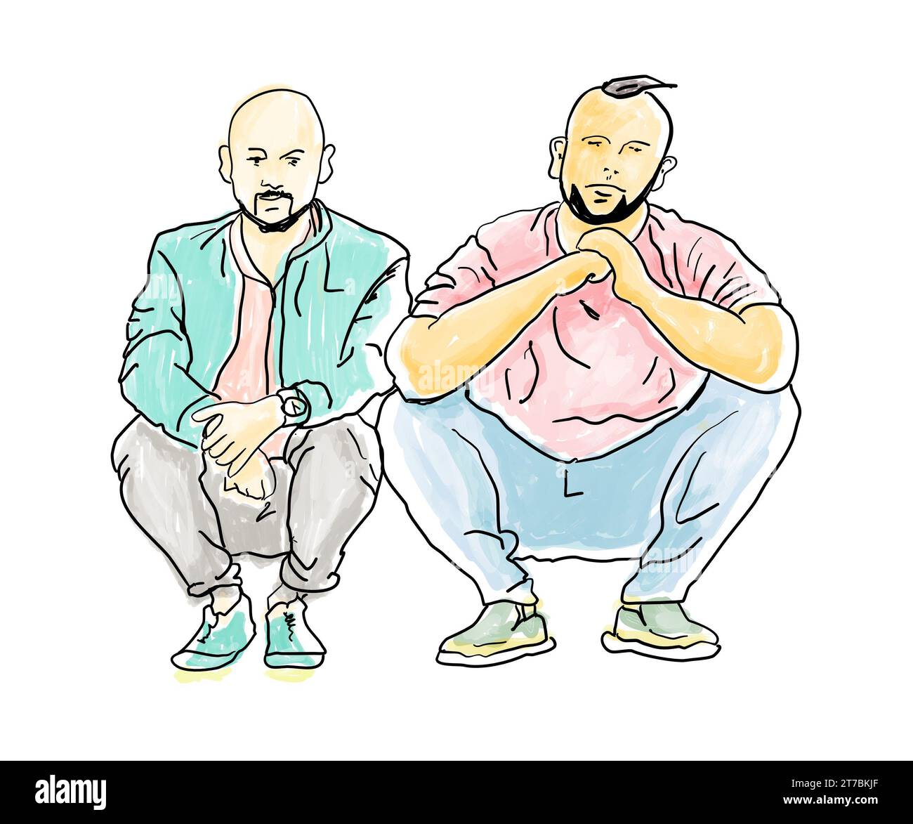 two people sit and wait Stock Photo - Alamy