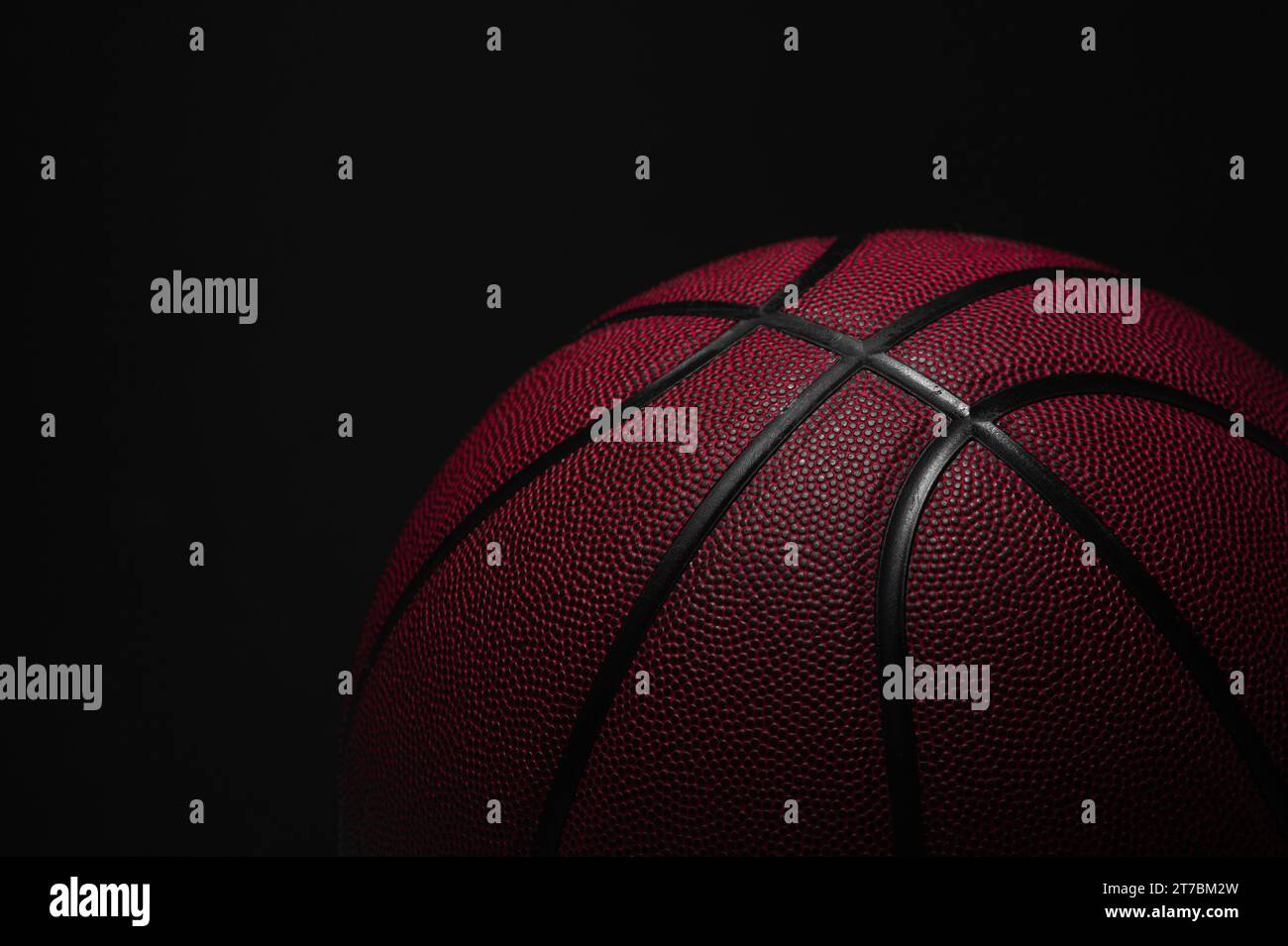 Closeup detail of basketball ball texture background. Horizontal sport ...